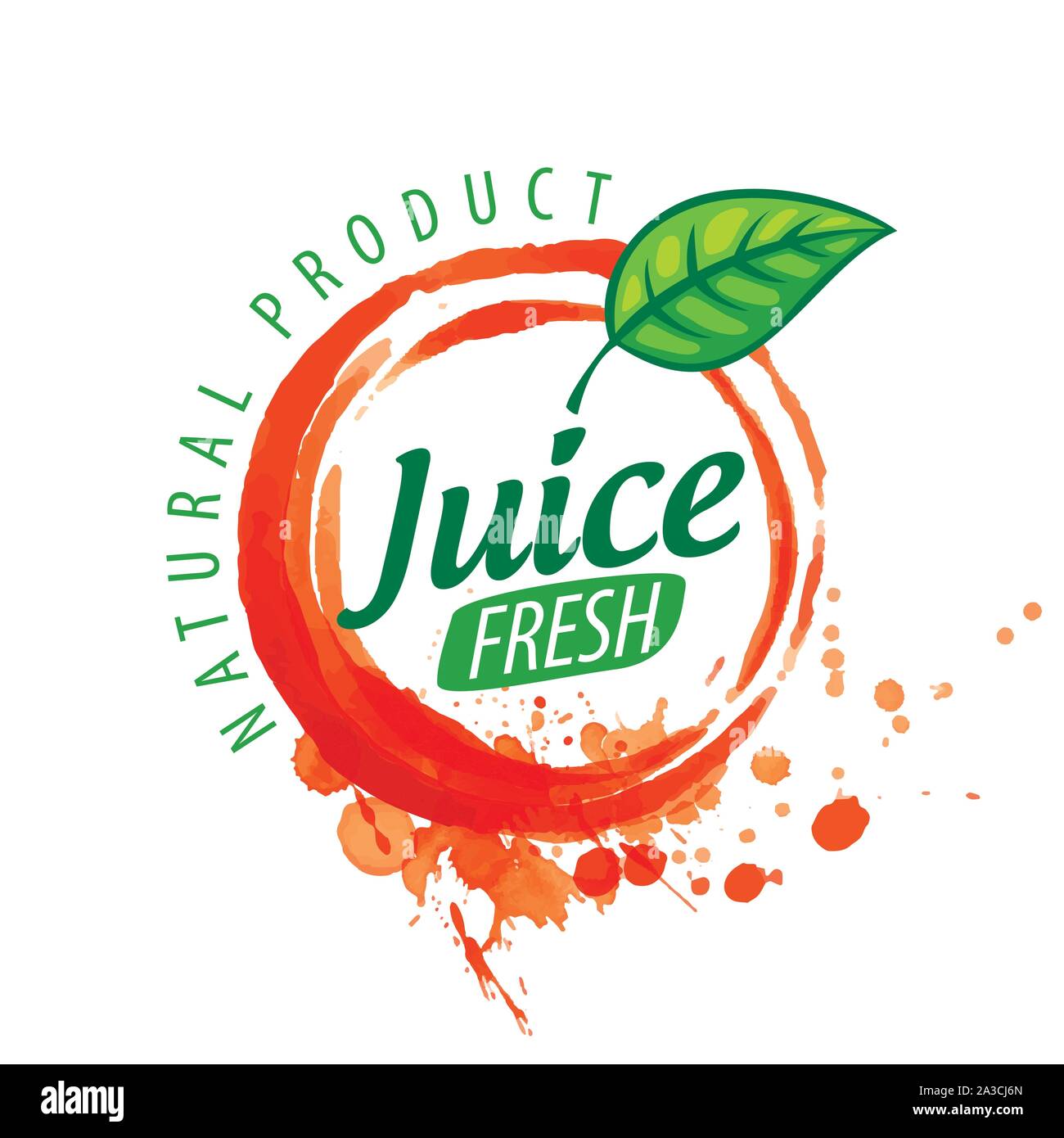 Vector logo orange juice splatter on white background Stock Vector ...