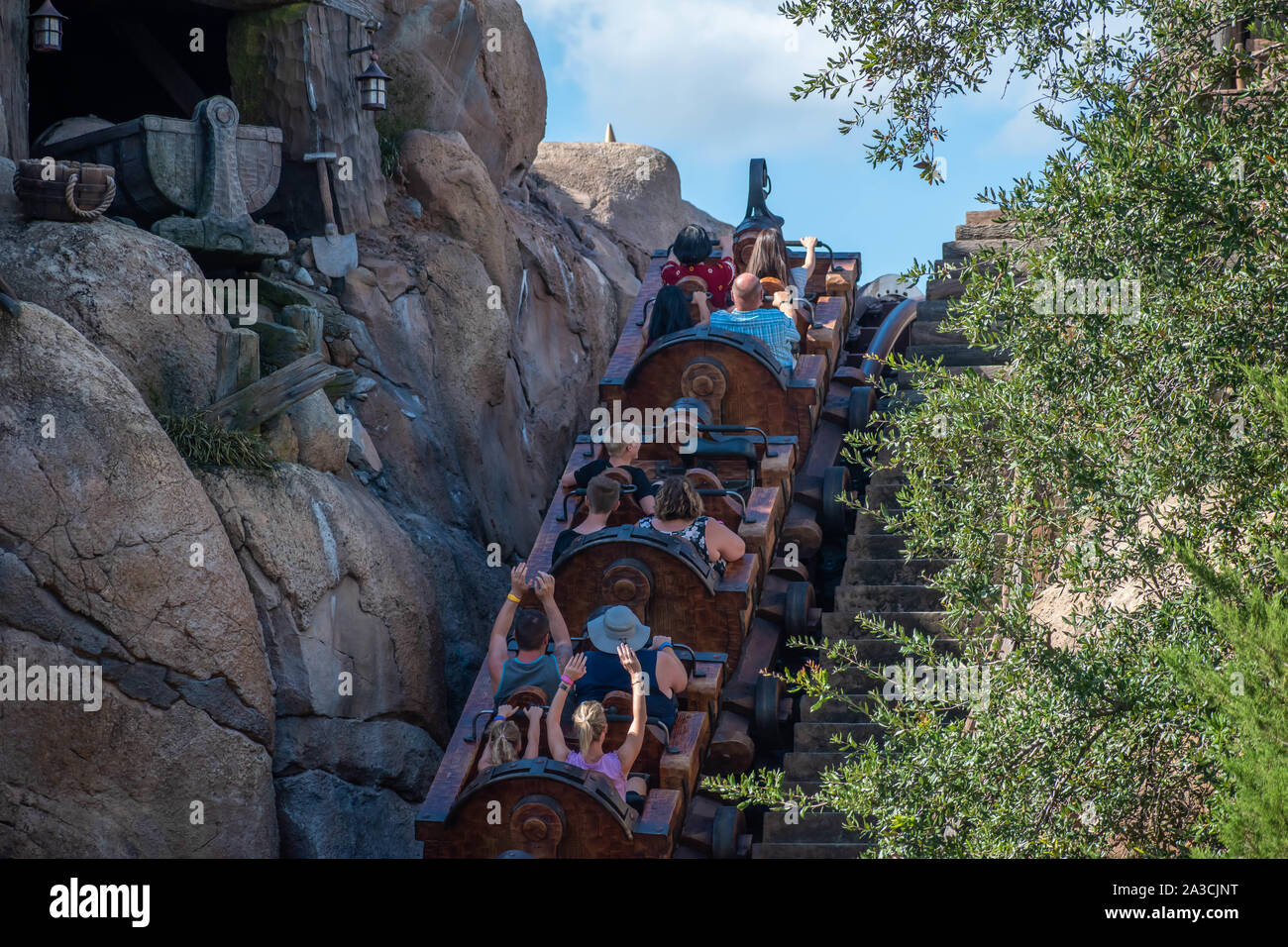 Orlando Florida September 23 2019 People Enjoying Seven Dwarfs Mine