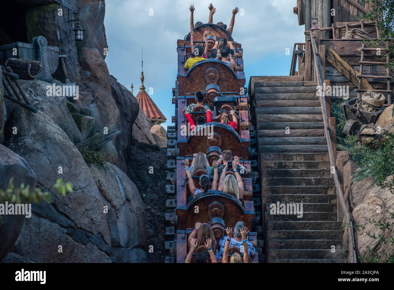 Orlando Florida September 23 2019 People Enjoying Seven Dwarfs Mine