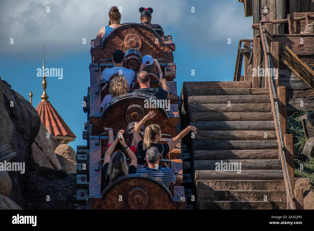 Orlando Florida September 23 2019 People Enjoying Seven Dwarfs Mine