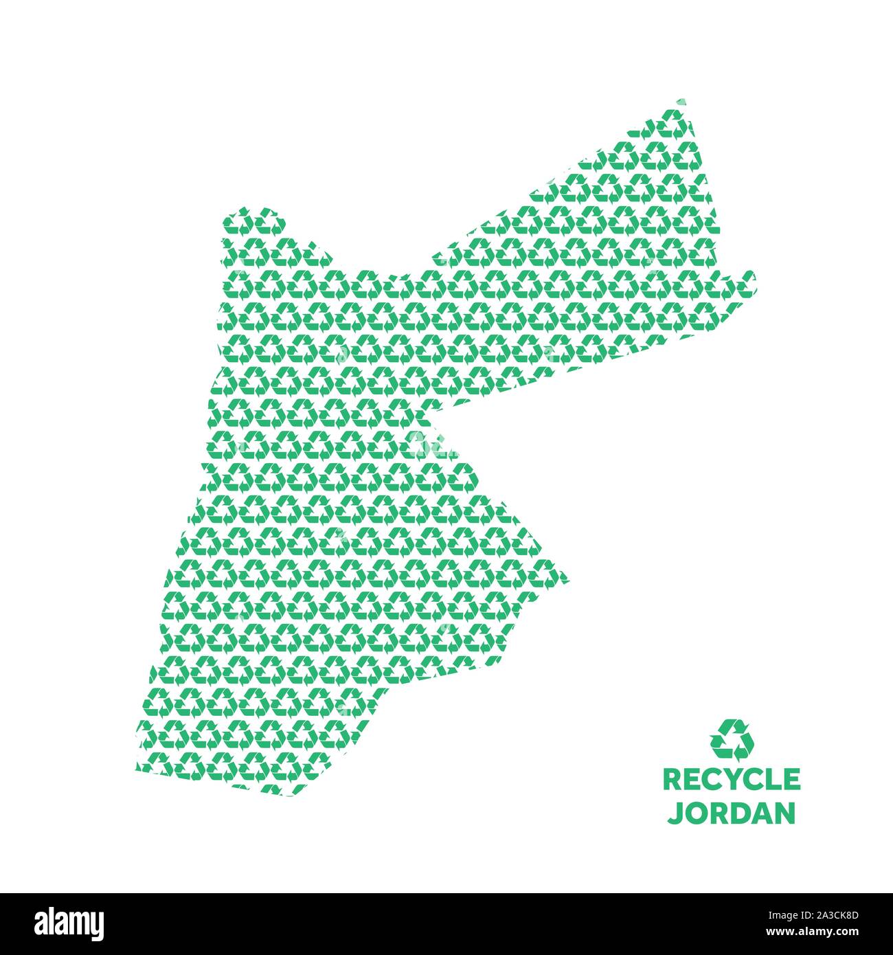Jordan map made from recycling symbol. Environmental concept Stock ...