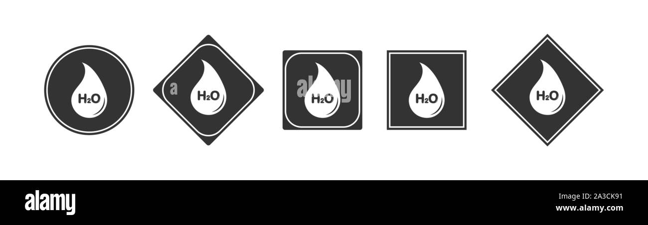 Set of icons. Drop with water formula. Flat design Stock Vector Image ...