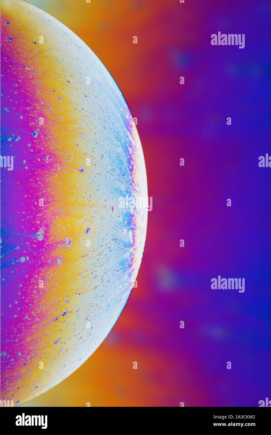 Abstraction background, multi-colored soap bubble in the form of a ...