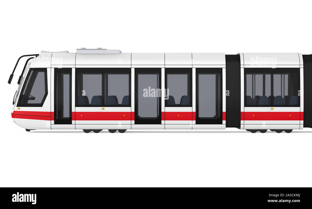 Modern Tram Isolated Stock Photo - Alamy