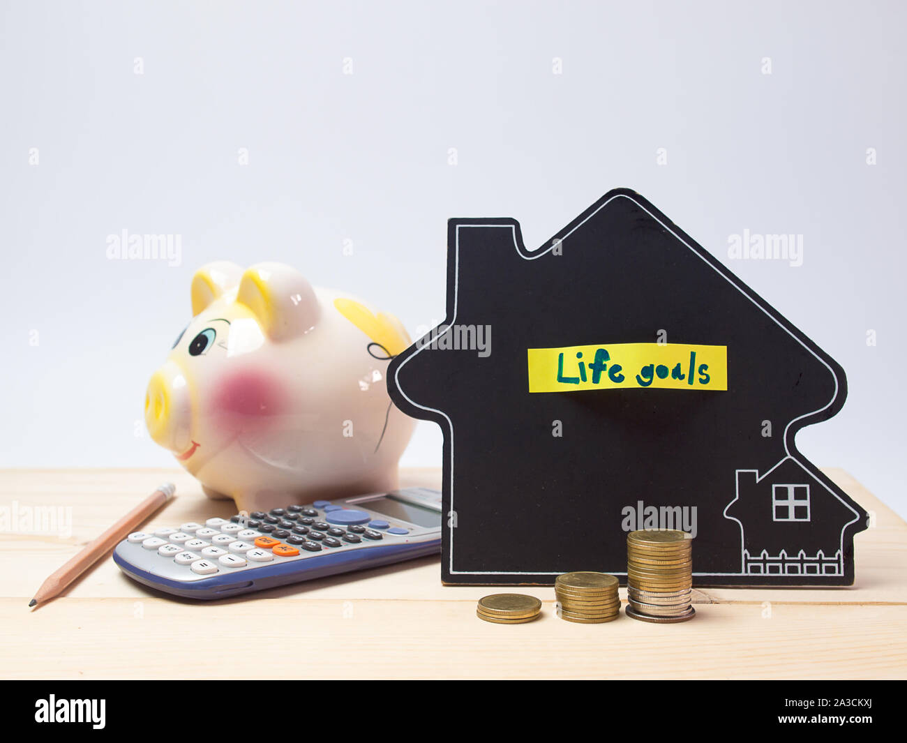Life goals , Hand writing , Aims to determine the future Stock Photo ...