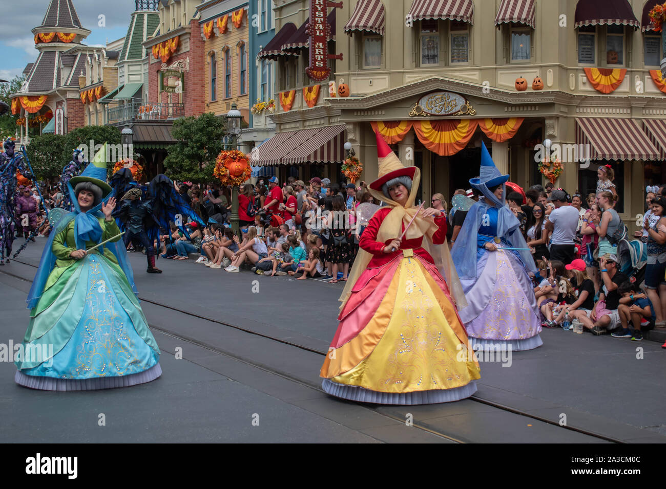Orlando, Florida. September 25, 2019. Three Fairies of Sleeping Beauty ...