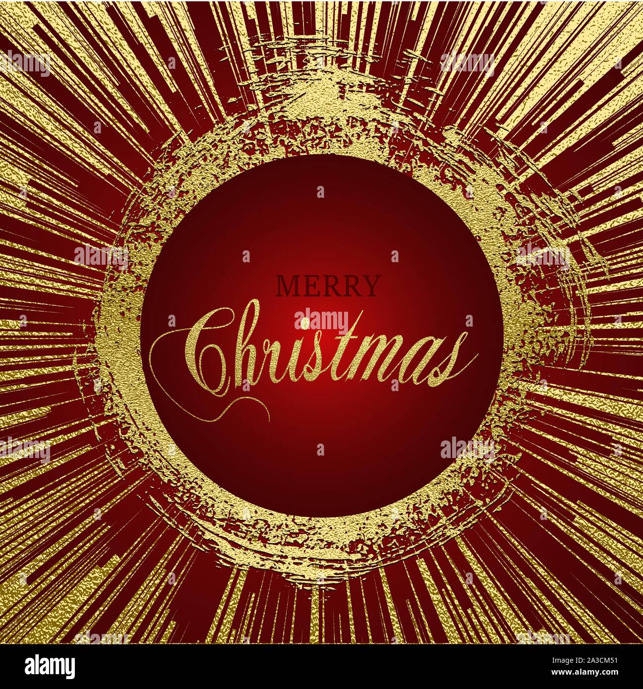 Merry Christmas gold glittering lettering design. Vector illustration ...