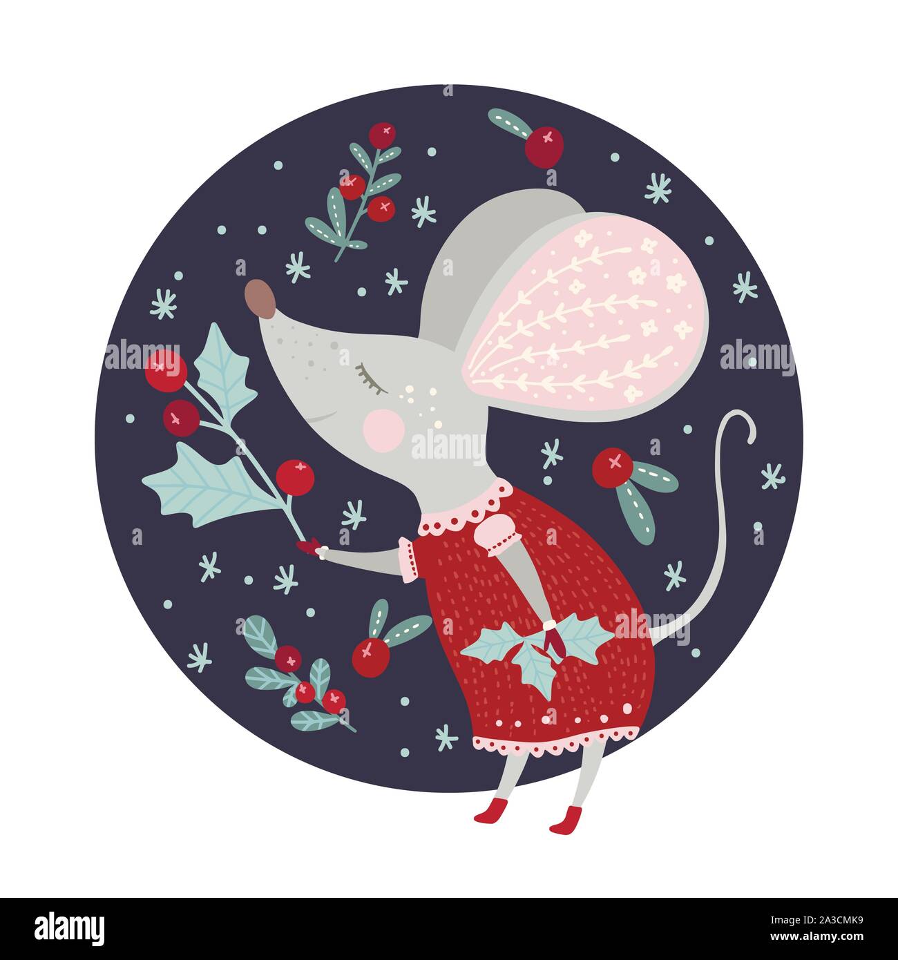 Cute Cartoon Girl Mouse