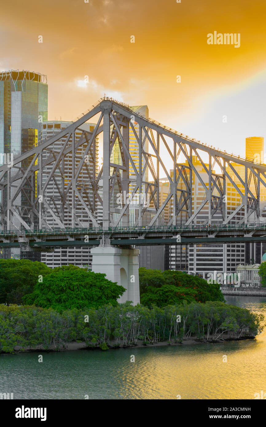 The Story Bridge in Brisbane, Queensland, Australia, is a steel ...