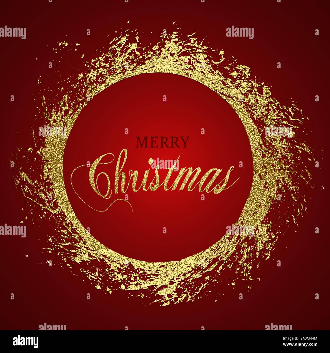 Merry Christmas gold glittering lettering design. Vector illustration ...