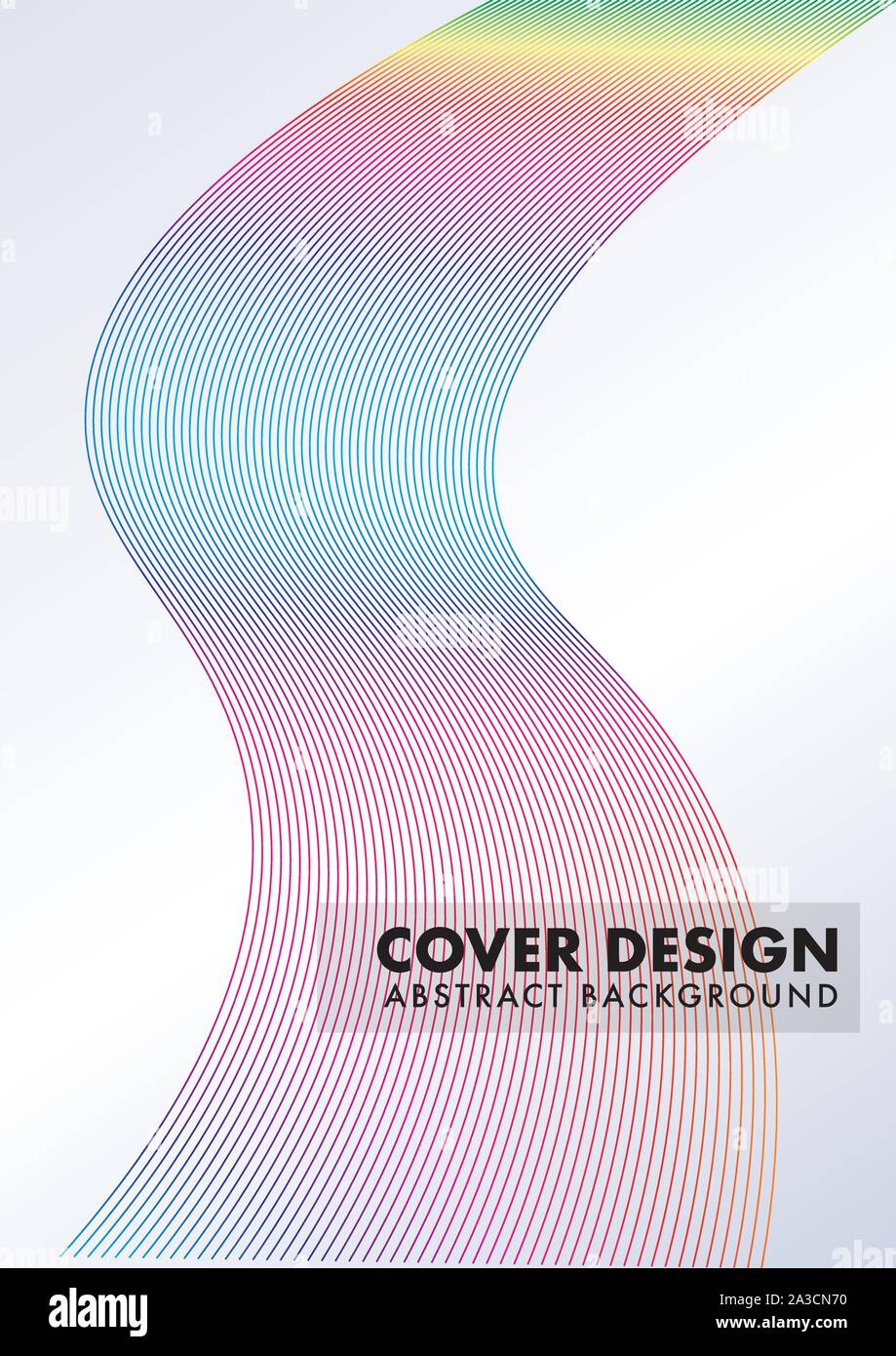 Abstract Rainbow Wave Line, Cover Design Template, Colorful Curved ...