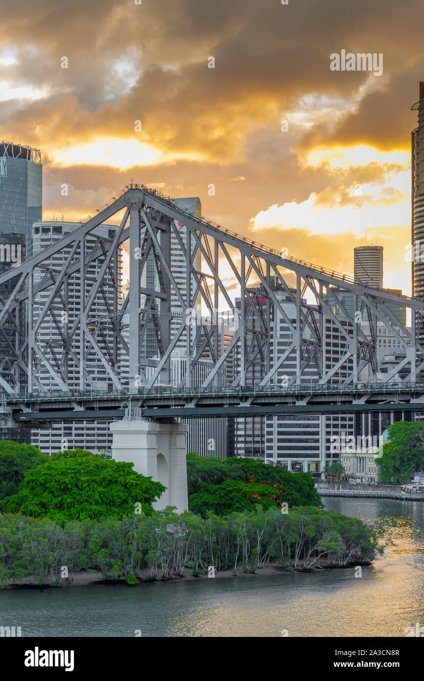 The Story Bridge in Brisbane, Queensland, Australia, is a steel ...