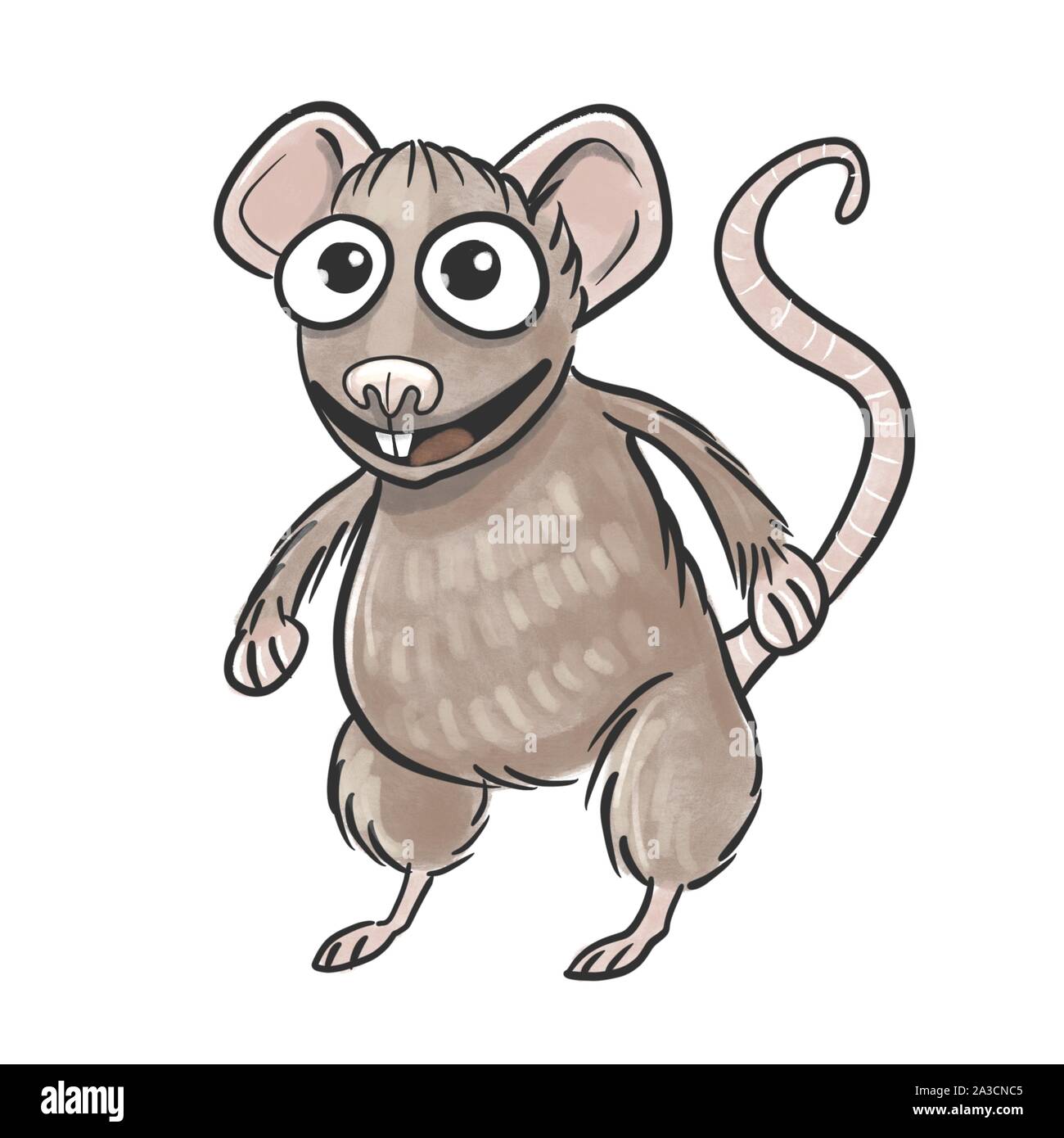 a cute hand drawn mouse mascot character Stock Photo - Alamy