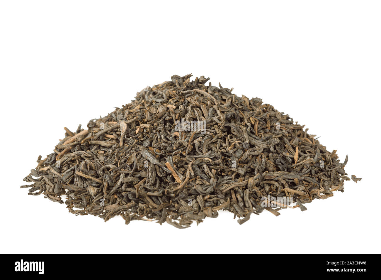 Green tea heap isolated on white background Stock Photo - Alamy