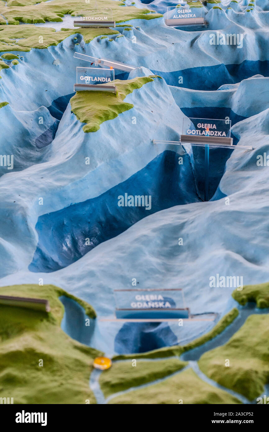 Gotland isle and Gotland Deep on maquette of Baltic Sea floor Stock ...