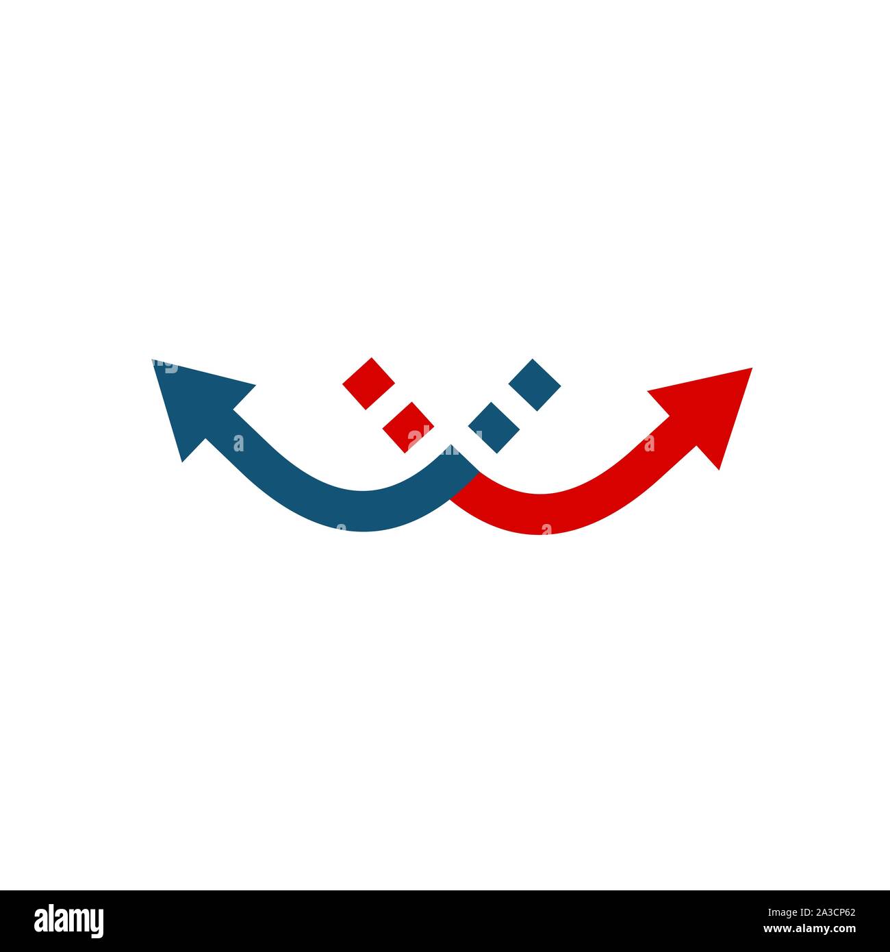 Two arrows opposite direction hi-res stock photography and images - Alamy