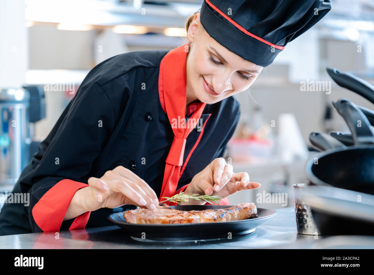 Woman steak restaurant hi-res stock photography and images - Alamy