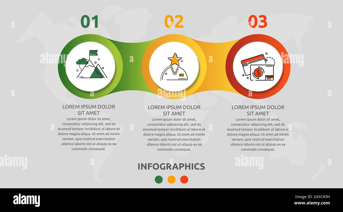 Vector infographic template circles for three paper label, diagram ...