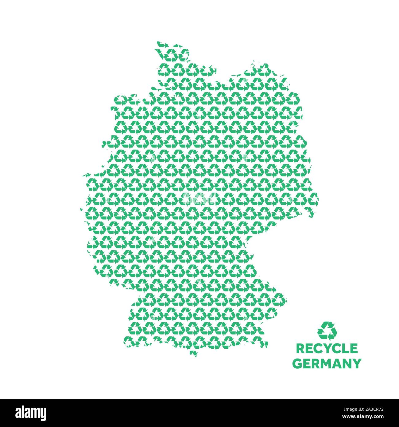 Germany map made from recycling symbol. Environmental concept Stock ...