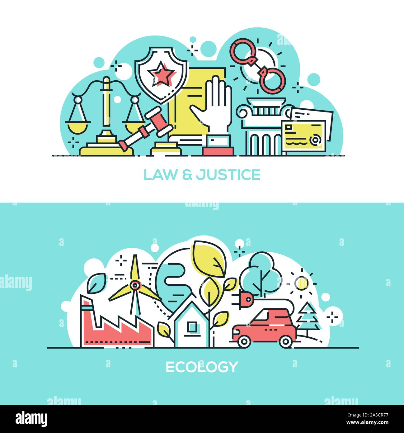 Law and justice and ecology protection banner template Stock Vector ...