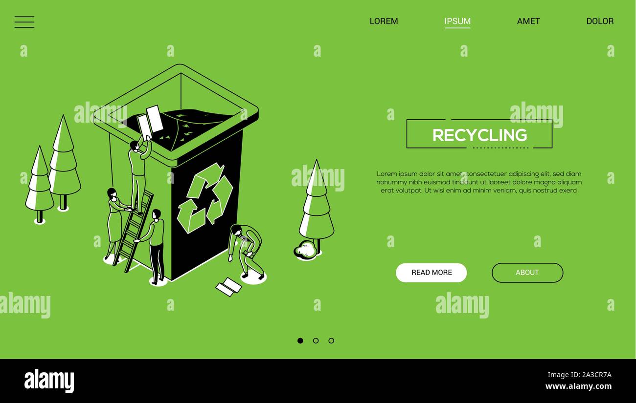 Waste recycling web banner Stock Vector Images - Alamy