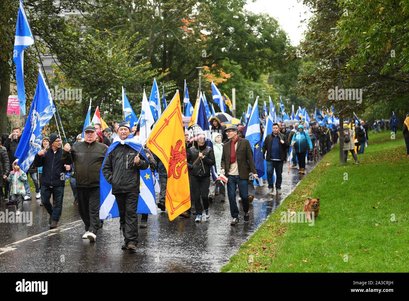 On the march of Scottish Independence. AUOB Edinburgh 2019 Stock Photo ...