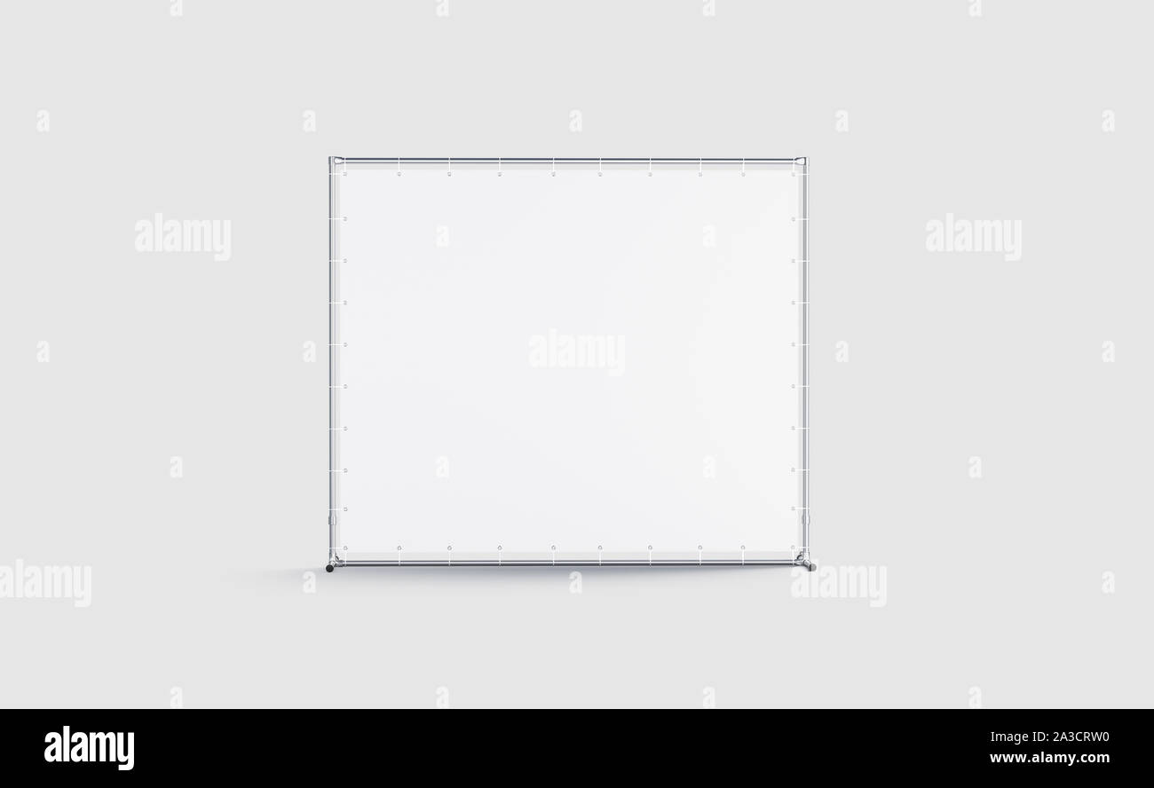 Blank white press wall mockup, isolated on gray background Stock Photo ...