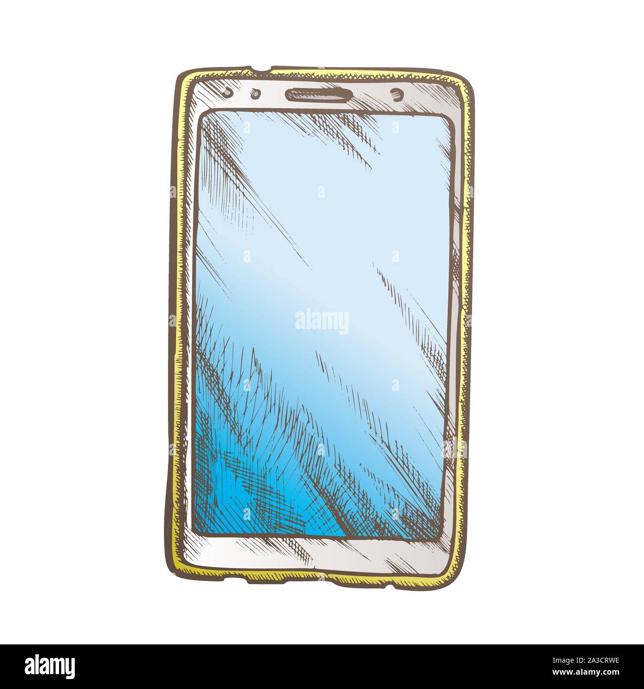 Smartphone Technology Front View Color Vector Stock Vector Image & Art ...