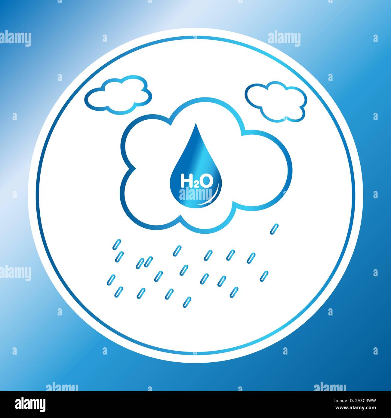 Environment and ecology. Cloud with water formula and rain. Concept of ...