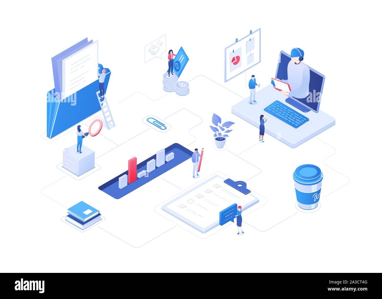 Workflow management - modern colorful isometric vector illustration ...