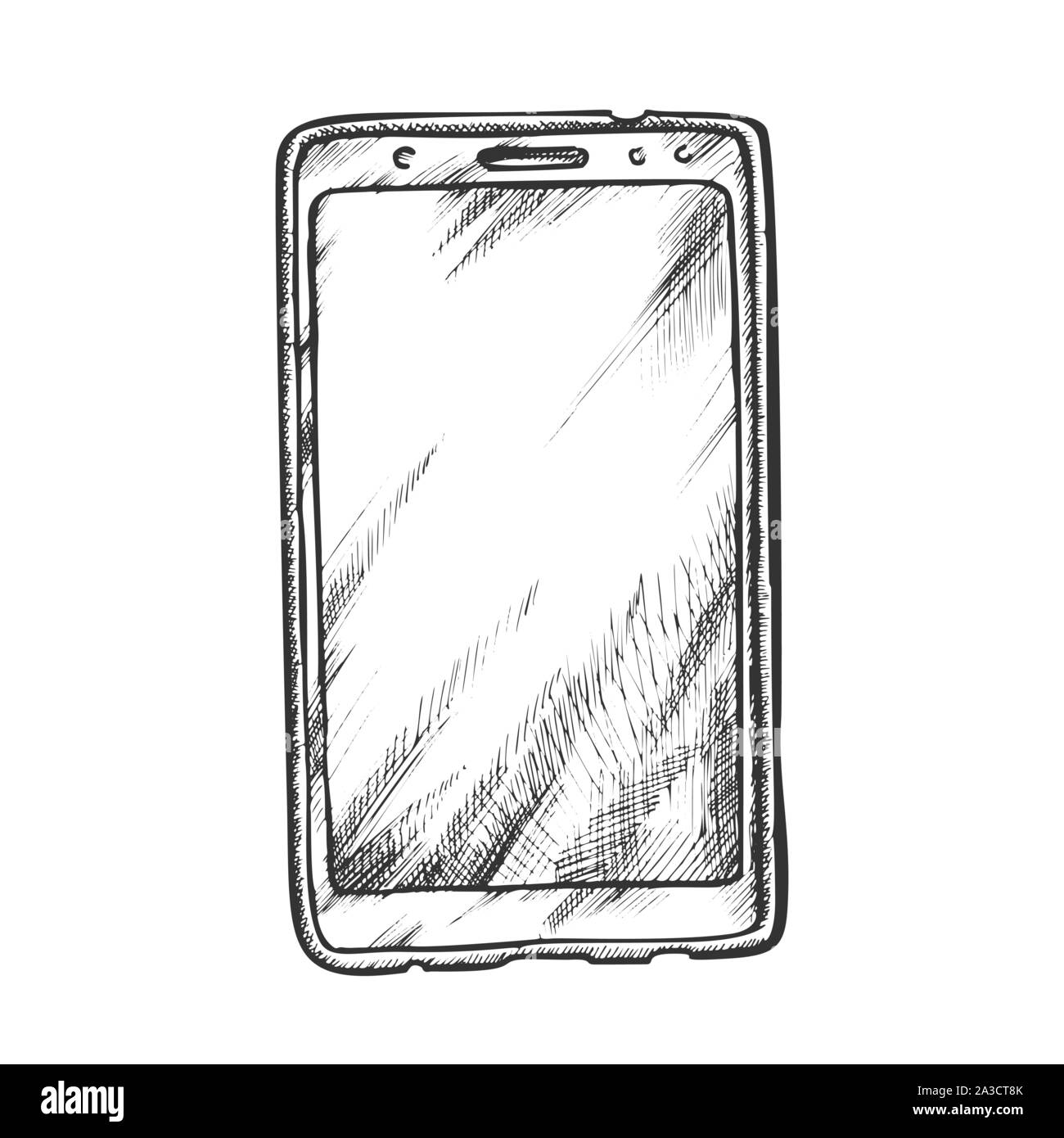 Smartphone Technology Front View Vintage Vector Stock Vector Image ...