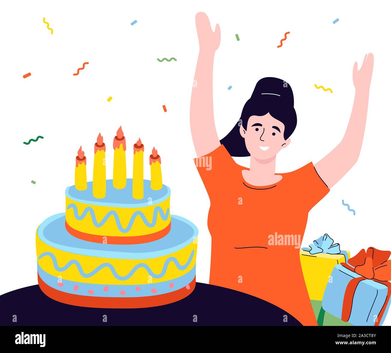 Happy birthday - modern colorful flat design style illustration Stock ...