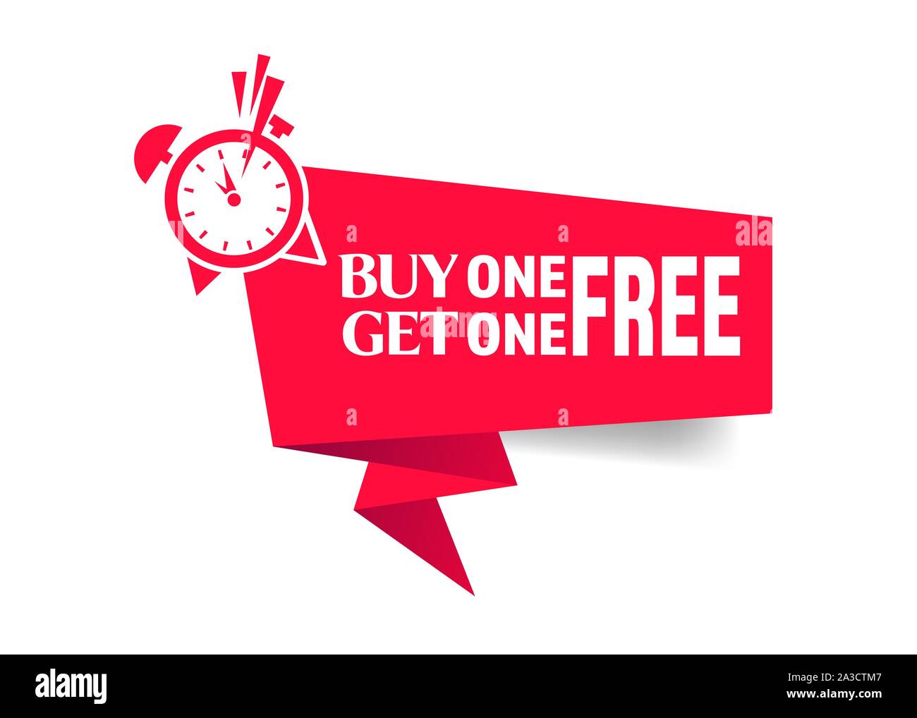 Offer red banner discount text store label text Stock Vector Image ...