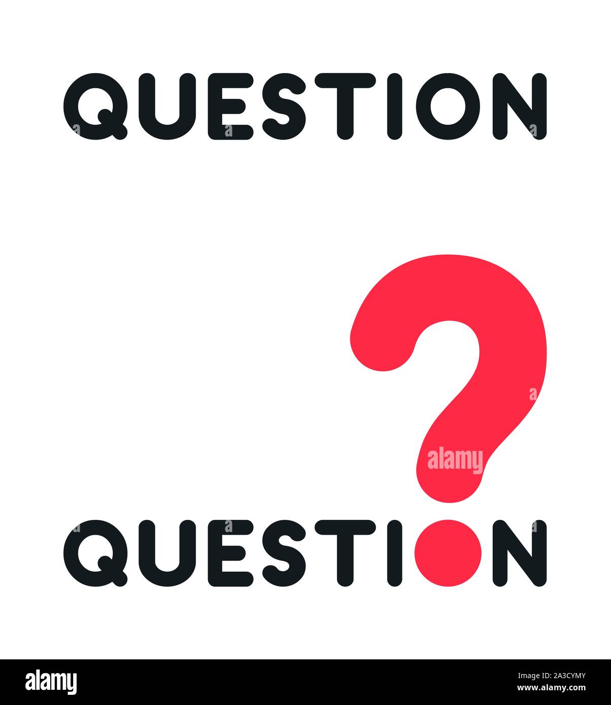 Vector icon set of question word with question mark. Flat color style ...