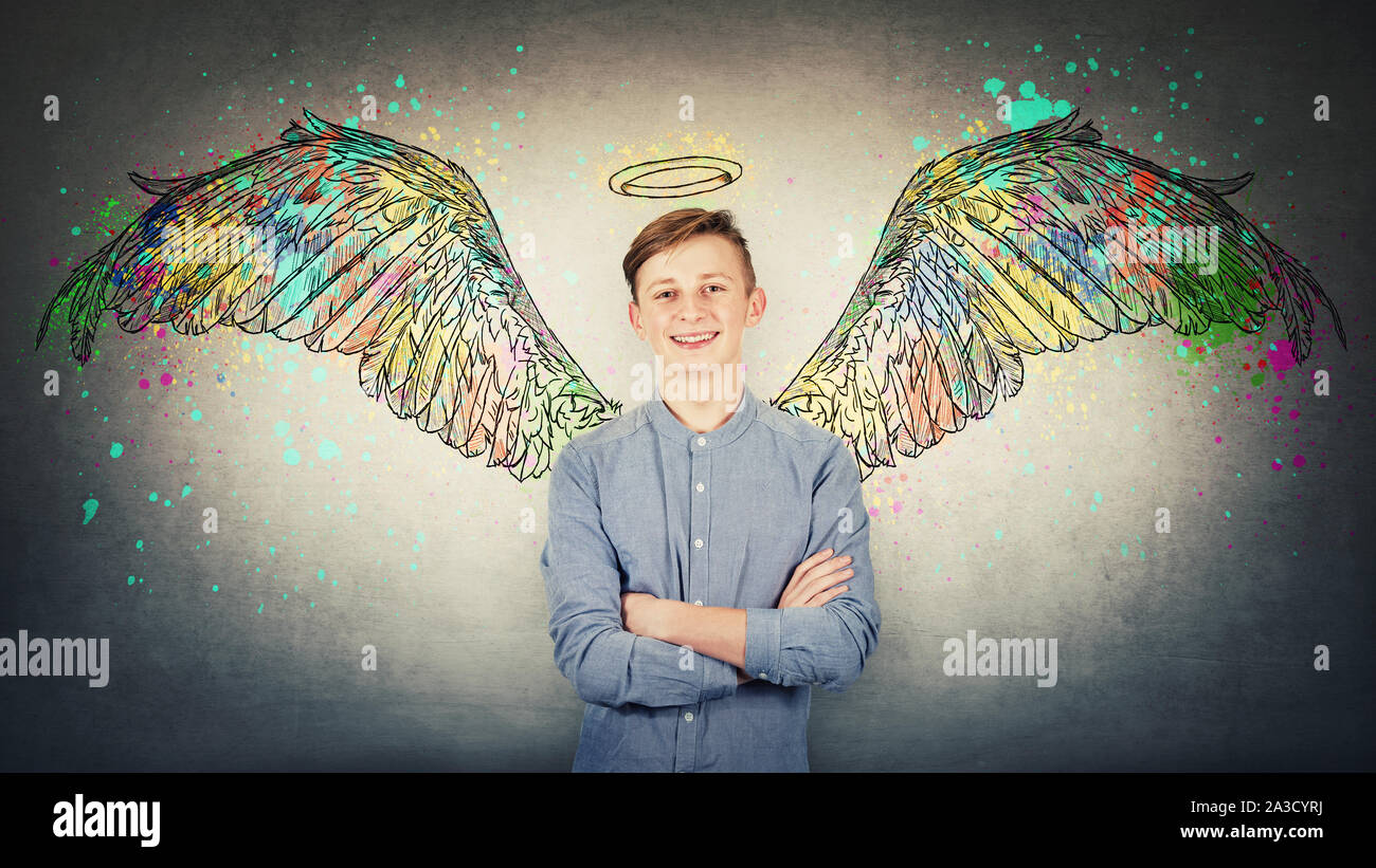 Guardian angel and boy hi-res stock photography and images - Alamy
