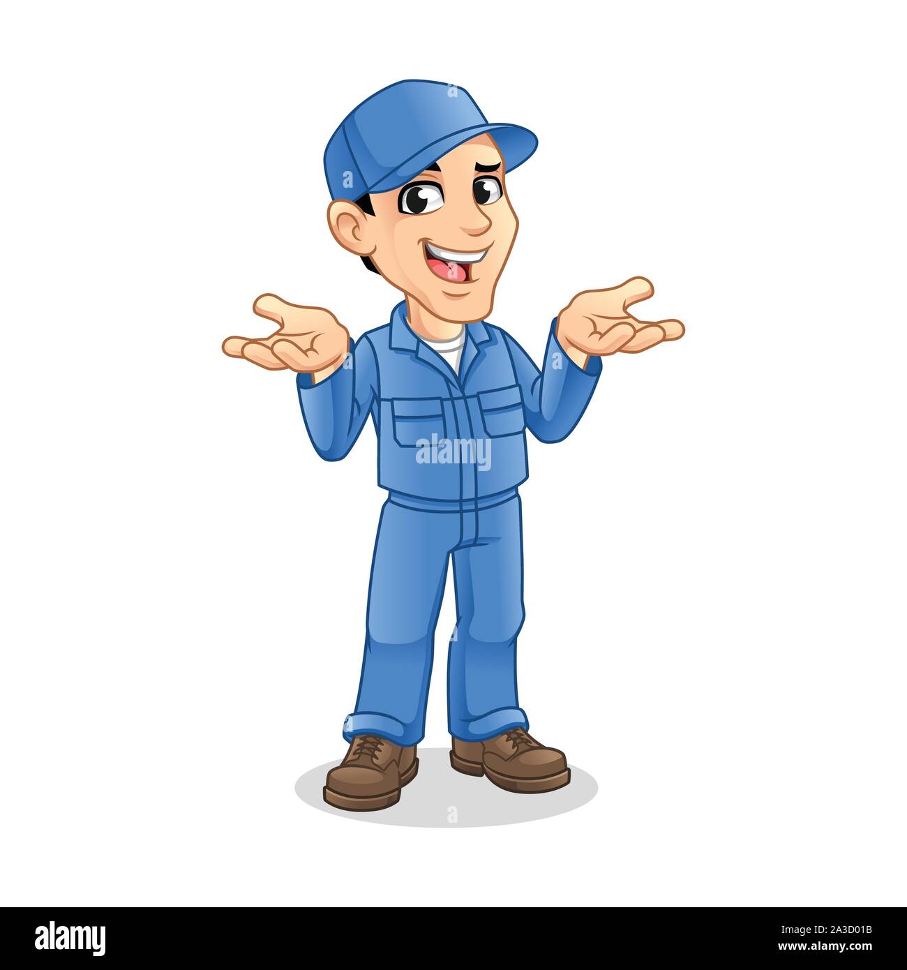 Mechanic Man with Confused Gesture Sign for Service, Repair or ...