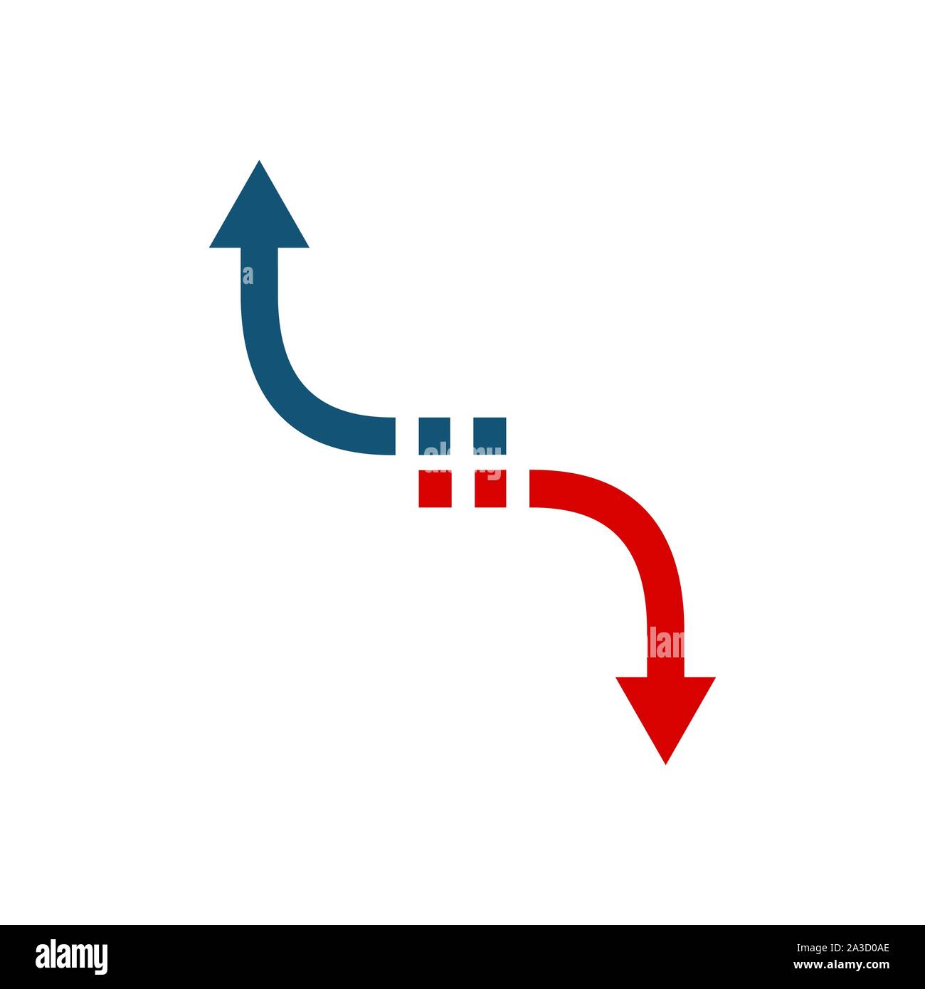 Decision Arrows in opposite direction. Stock vector illustration ...