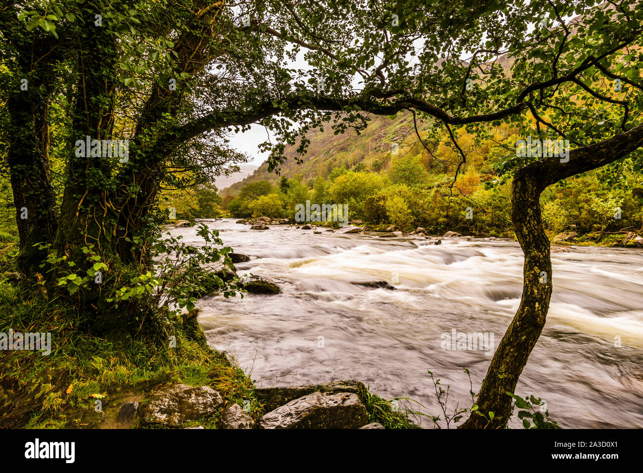 White water and rapids at the Aberglaslyn Pass, Snowdonia NP, Wales, UK ...