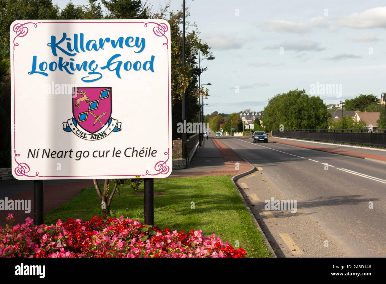 Killarney looking good welcome bilingual sign in English and Gaelic ...