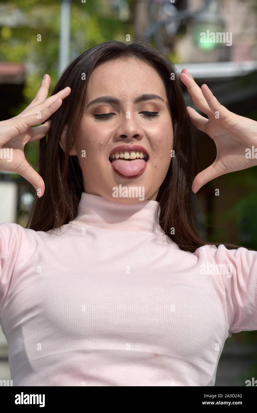 An A Stressed Female Woman Stock Photo - Alamy