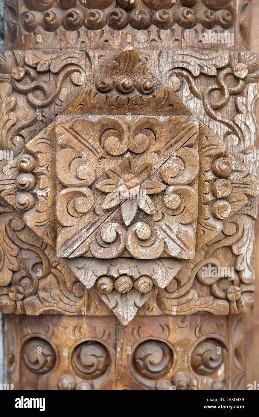 Closeup of the traditional Balinese wood craft Stock Photo - Alamy