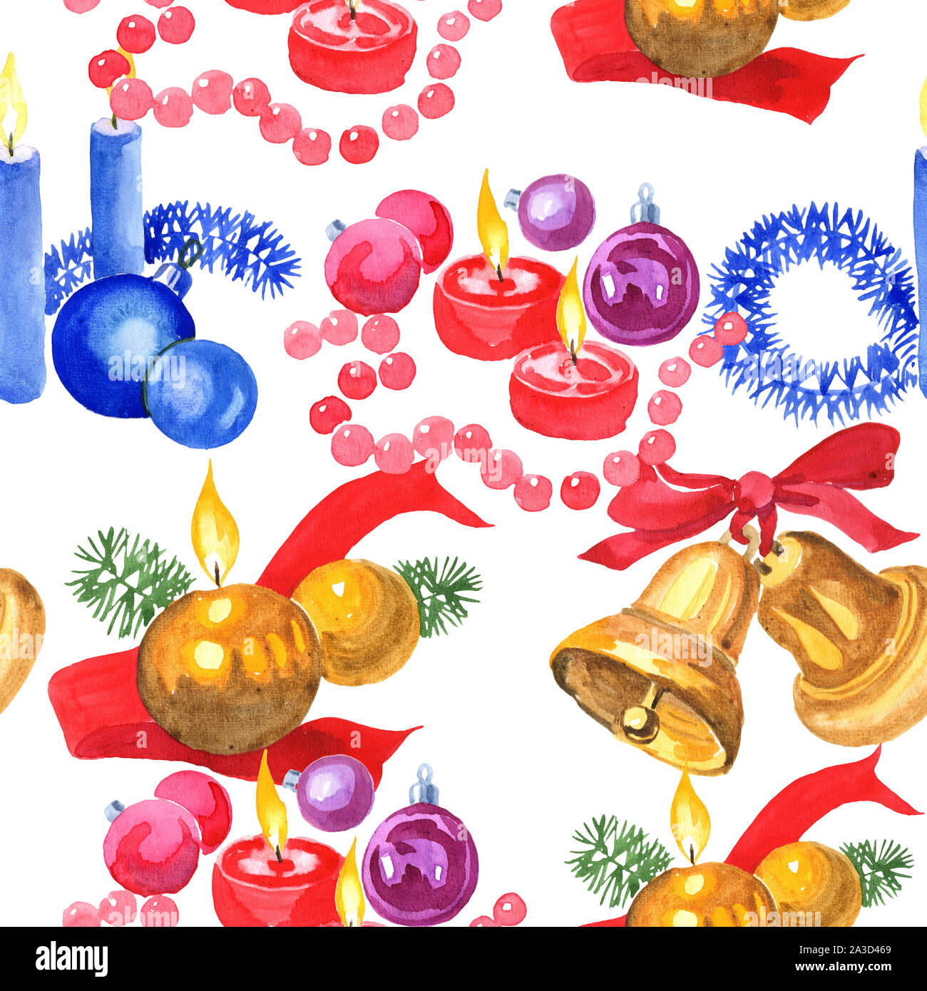 Christmas winter holiday symbol isolated. Watercolor illustration set ...