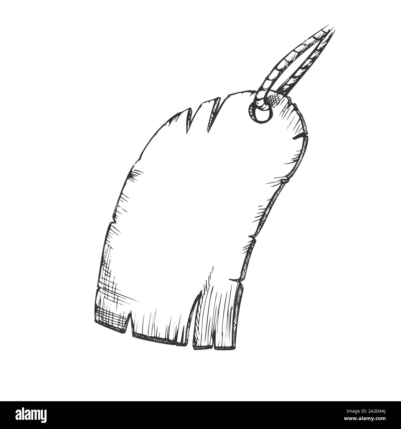 Label Paper Material Hanging On Rope Ink Vector Stock Vector Image ...