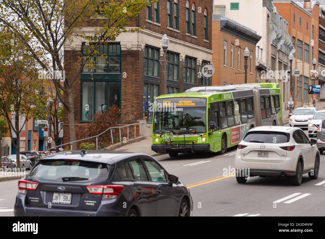Quebec City, Canada - 4 October 2019: A RTC Bus on Côte d'Abraham Stock ...