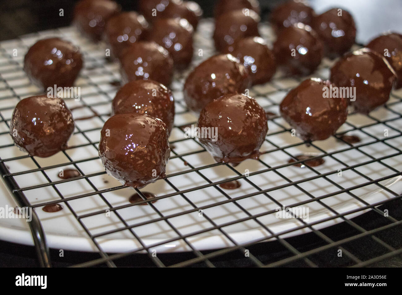 Fresh chocolate balls in kitchen Stock Photo - Alamy