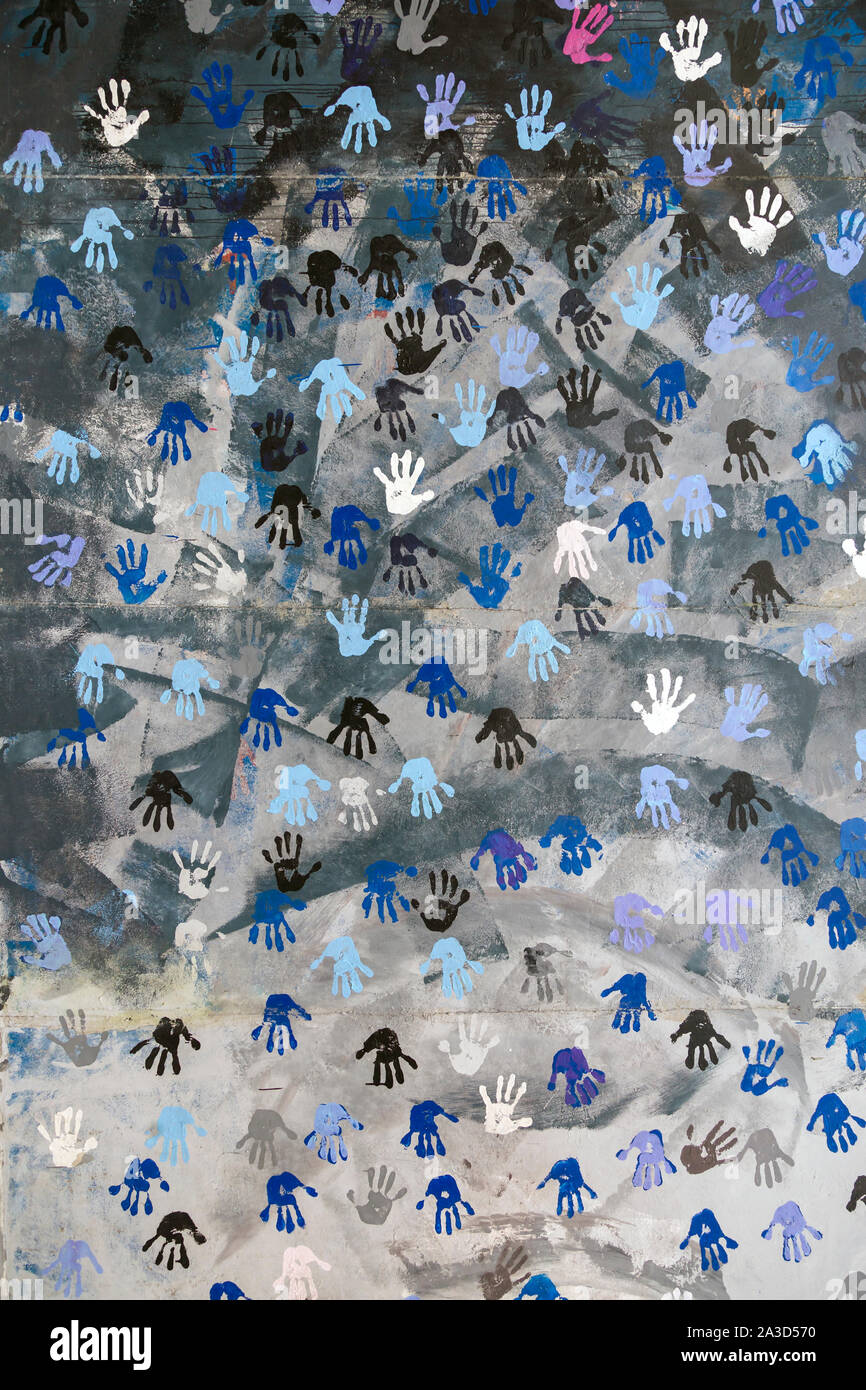 handprints on a wall Stock Photo - Alamy