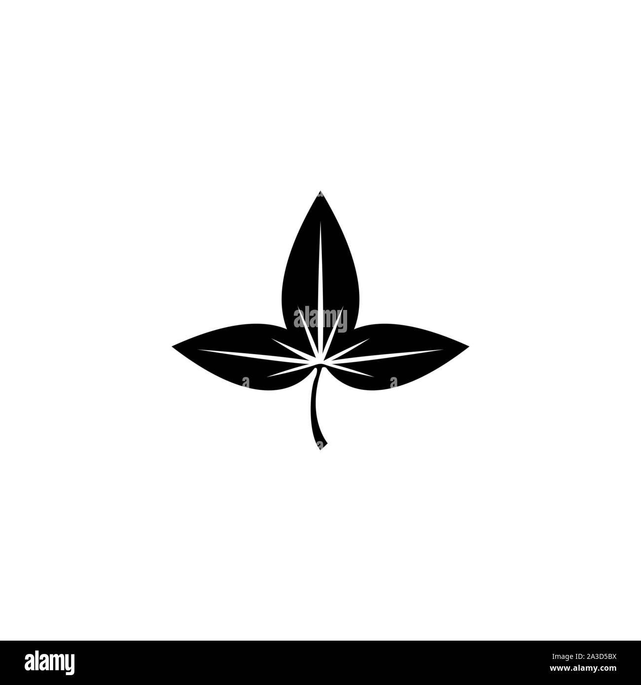 Leaf, Growth, Foliage. Flat Vector Icon illustration. Simple black ...