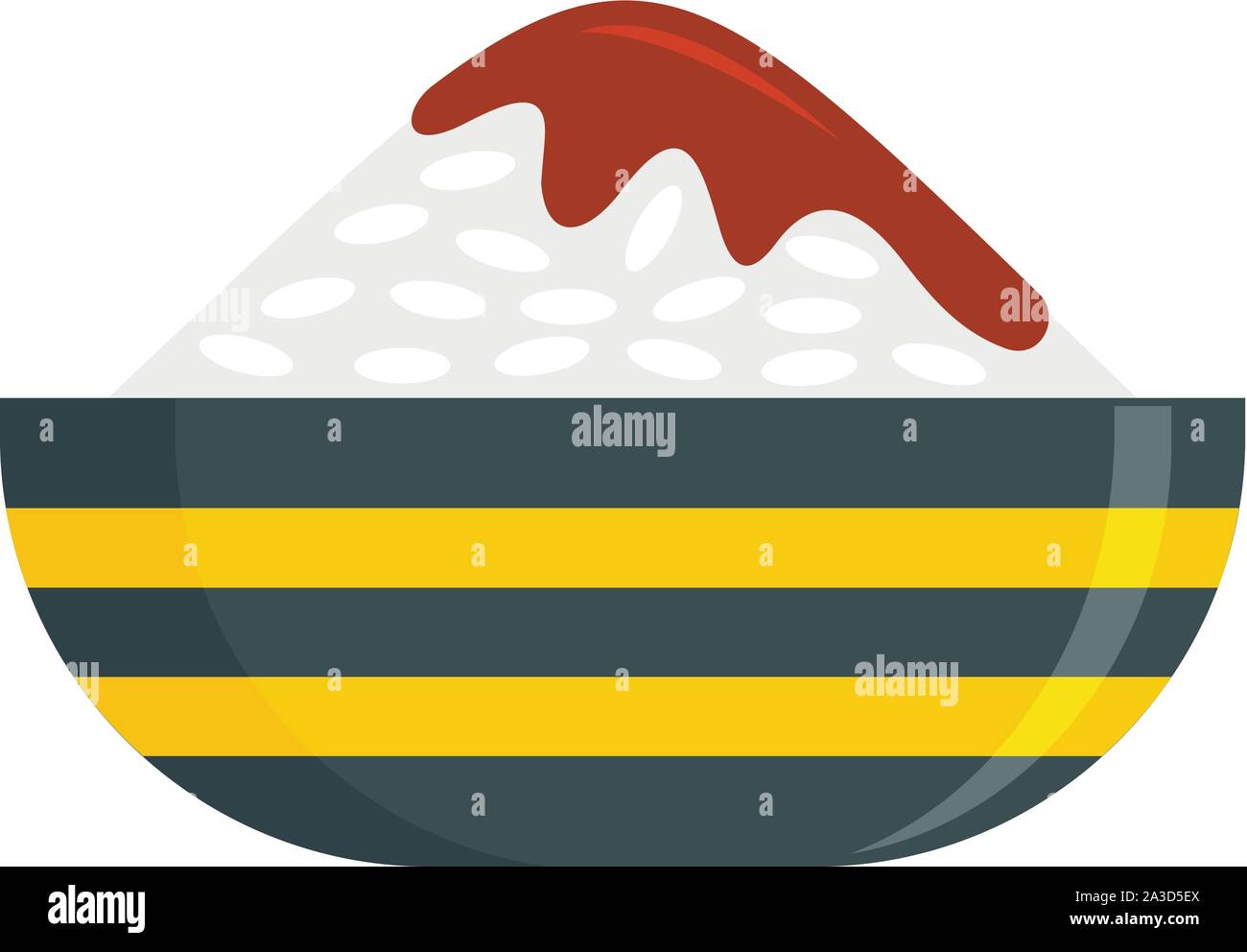 Bowl of rice icon. Flat illustration of bowl of rice vector icon for ...