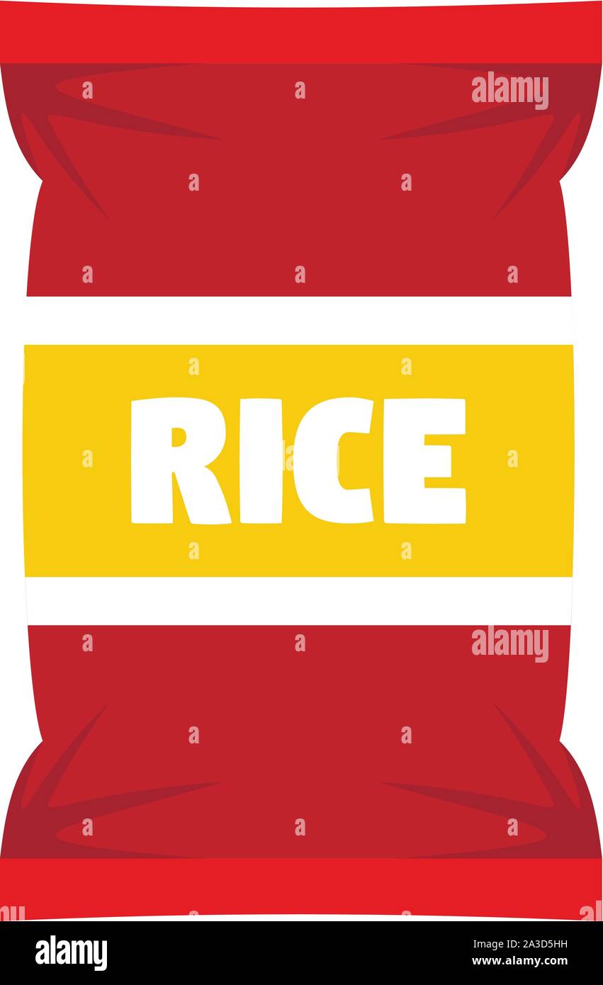 Red rice package icon. Flat illustration of red rice package vector ...