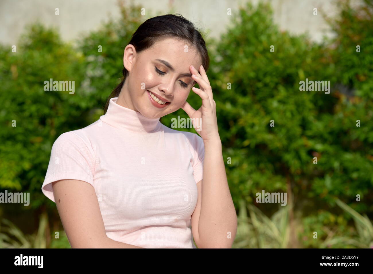 A Contemplative Pretty Diverse Female Woman Stock Photo - Alamy